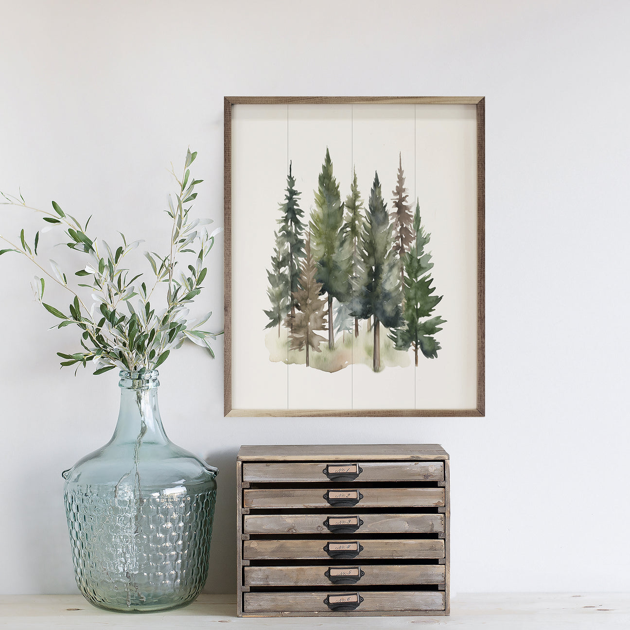 Kendrick Home Watercolor Pines II – Zulily