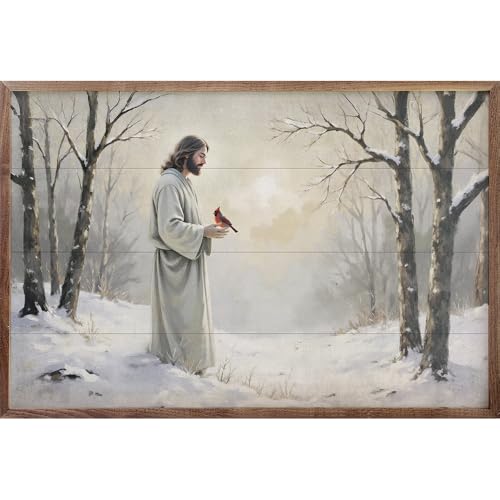 Kendrick Home Cardinal And Jesus In Snow – Zulily