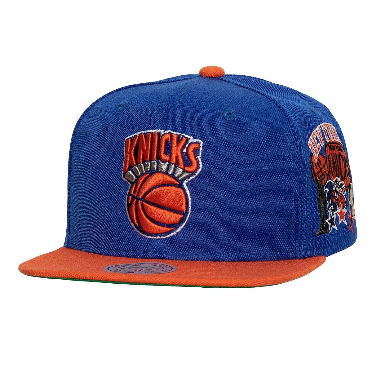 Men's Mitchell & Ness NBA Patch Overload Snapback Hwc Knicks - Blue-Or ...