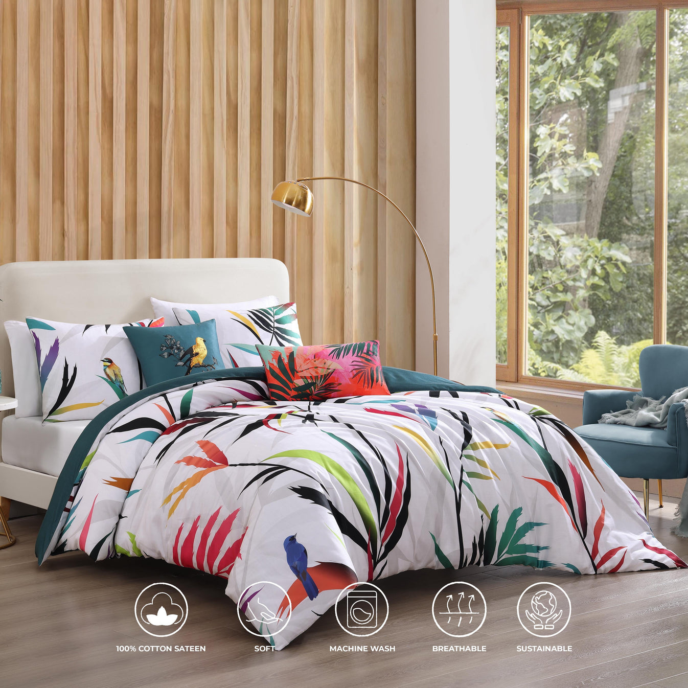Bebejan Tropical Fusion 5 Piece Reversible Comforter Set – Zulily