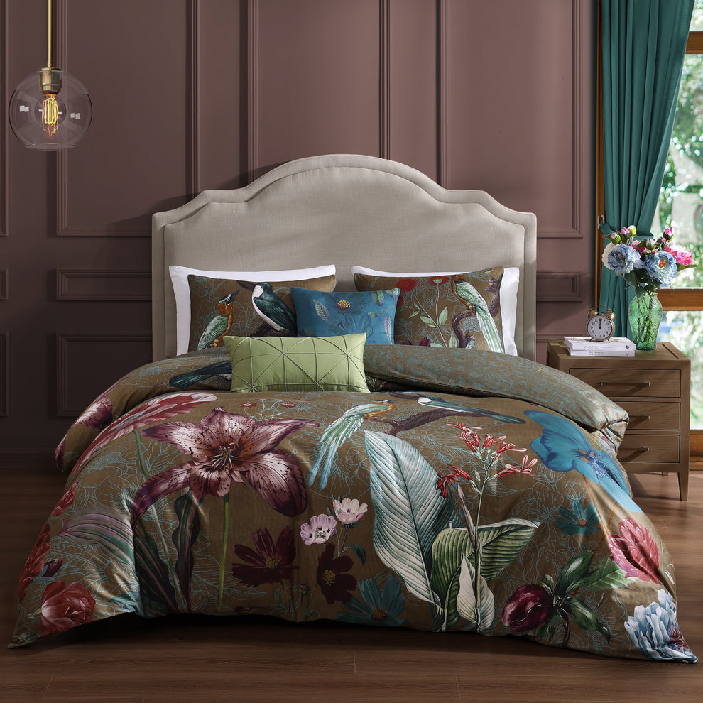 Bebejan Birds on Chocolate Brown 5 Piece Reversible Comforter Set – Zulily