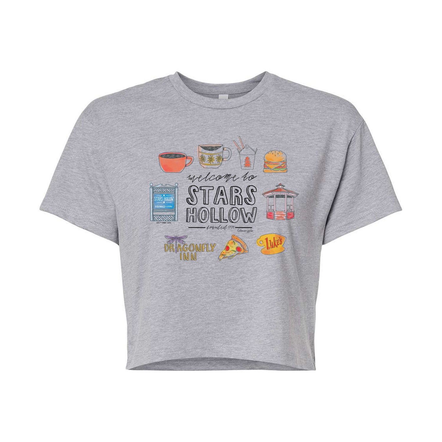 Women's - Gilmore Girls - Stars Hollow Grid Cropped Graphic T-Shirt ...