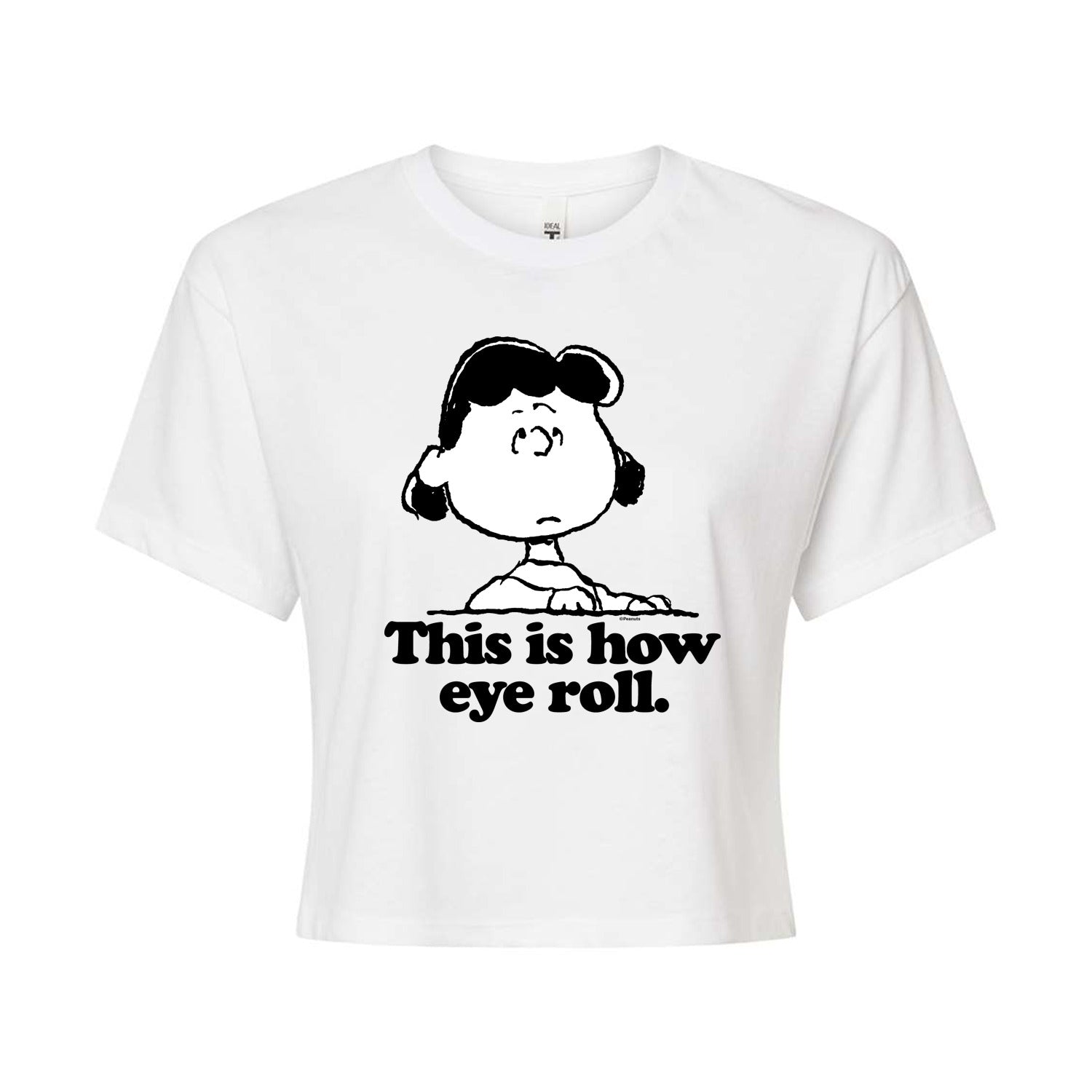 Peanuts - Lucy This Is How Eye Roll - Juniors Cropped Cotton Blend T-S ...
