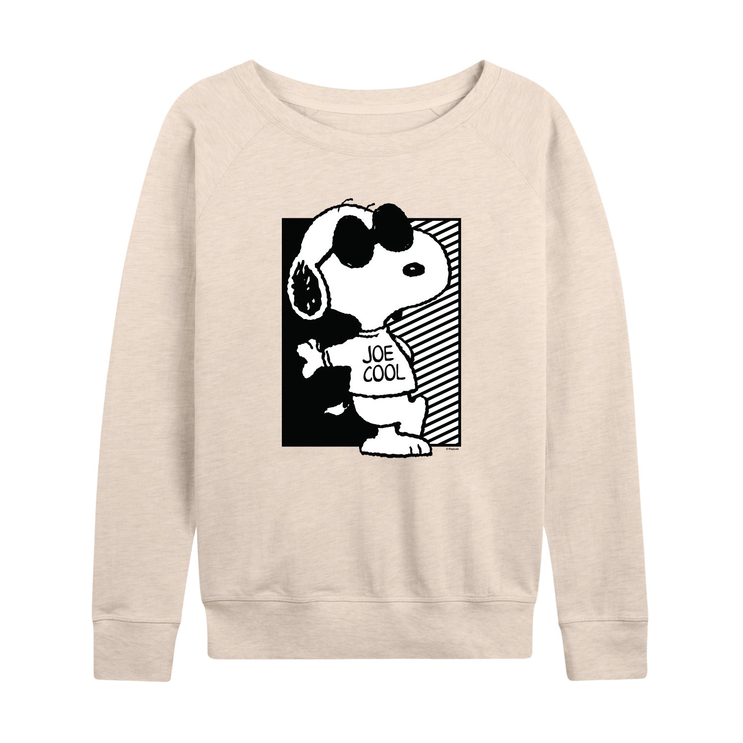 Women's - Peanuts - Snoopy Too Cool Lightweight French Terry Wide Neck ...