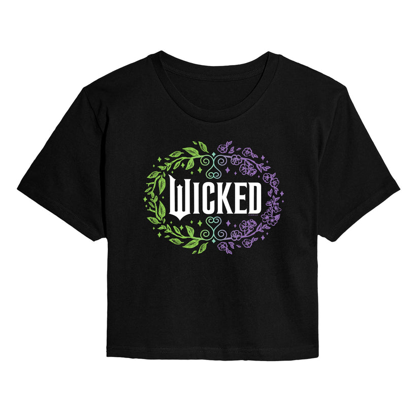 Women's - Wicked - Floral Wicked Logo Cropped Graphic T-Shirt – Zulily