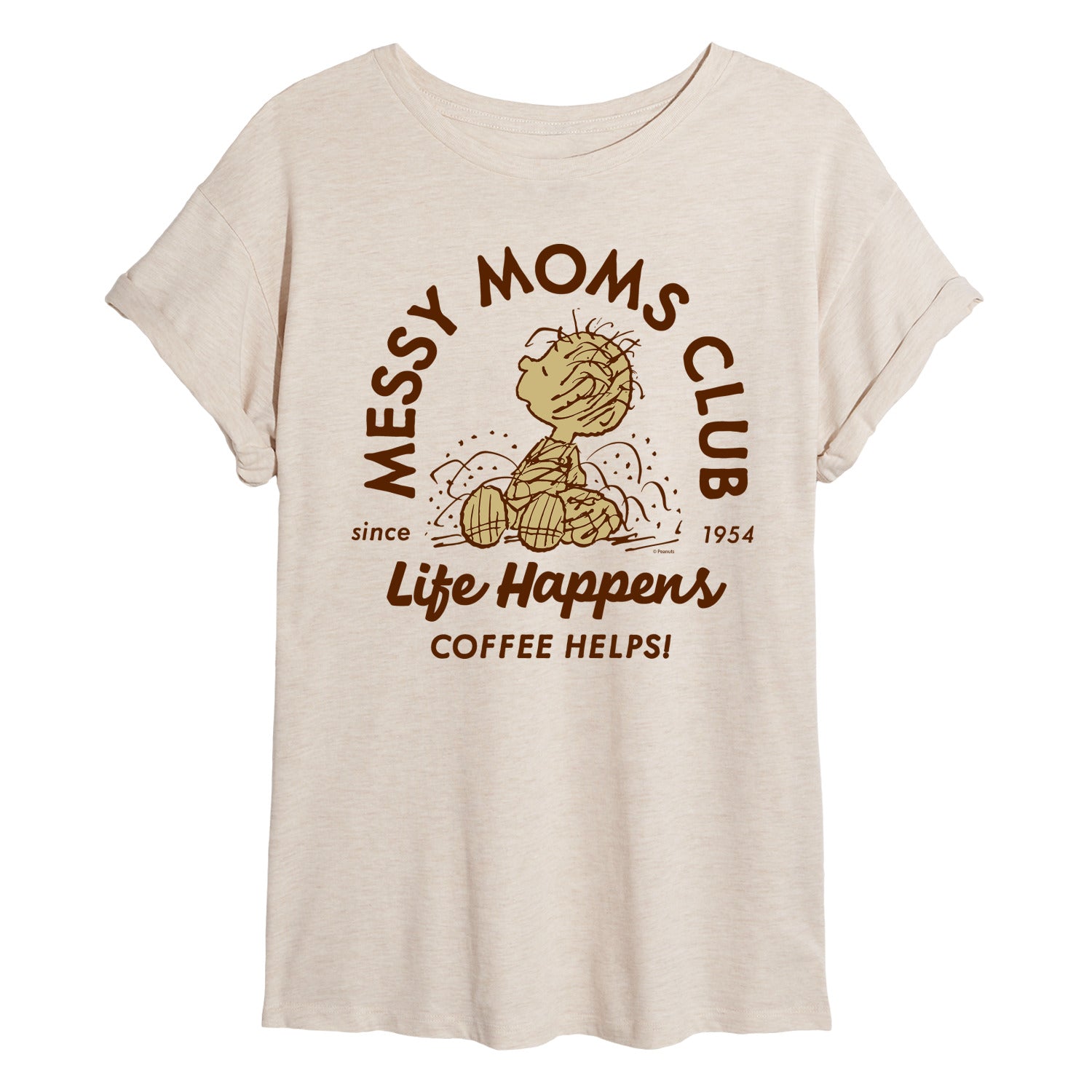Women's - Peanuts - Messy Moms Club Oversized Graphic T-Shirt – Zulily