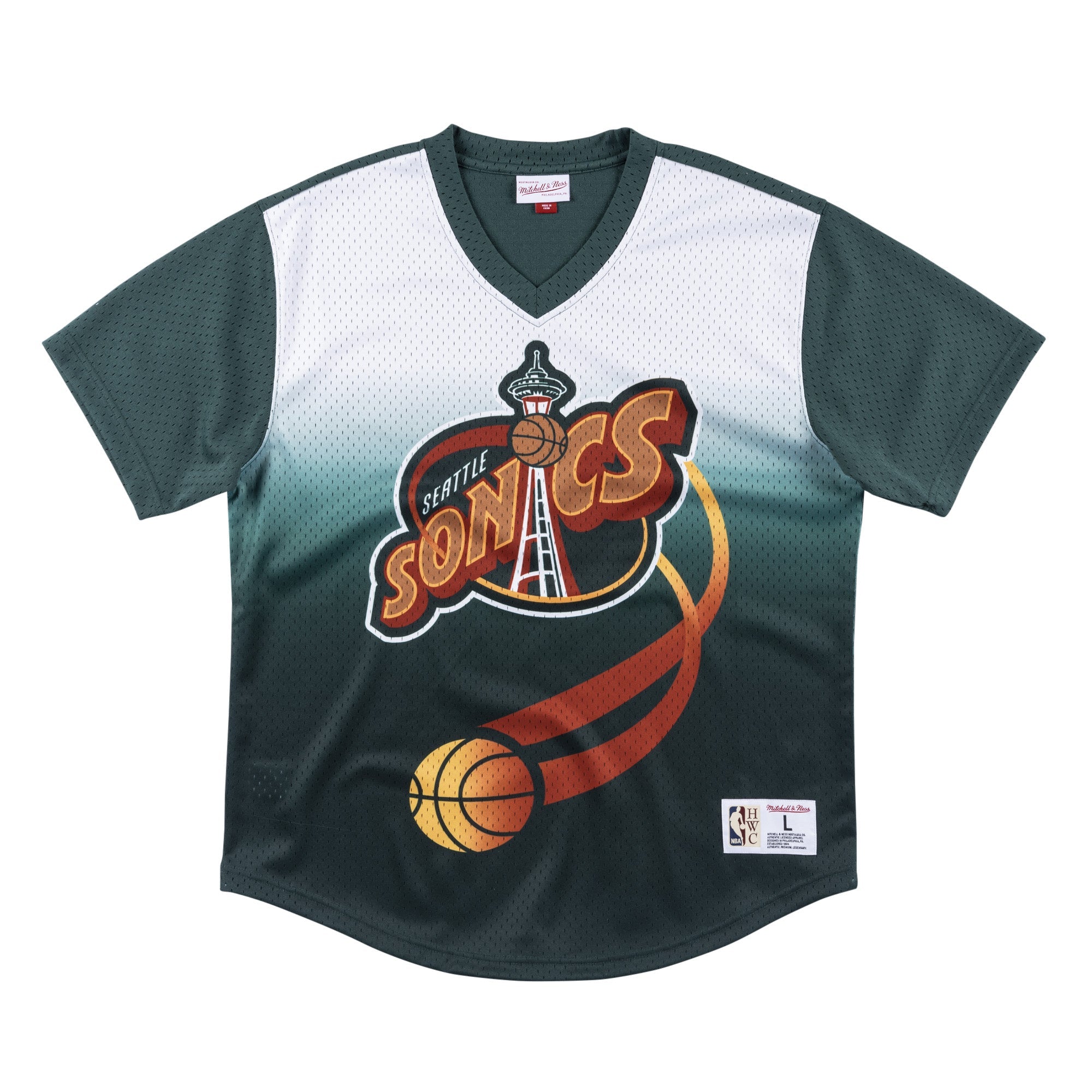 Mitchell & Ness Men's NBA Game Winning Shot Mesh V-Neck Seattle Supers ...