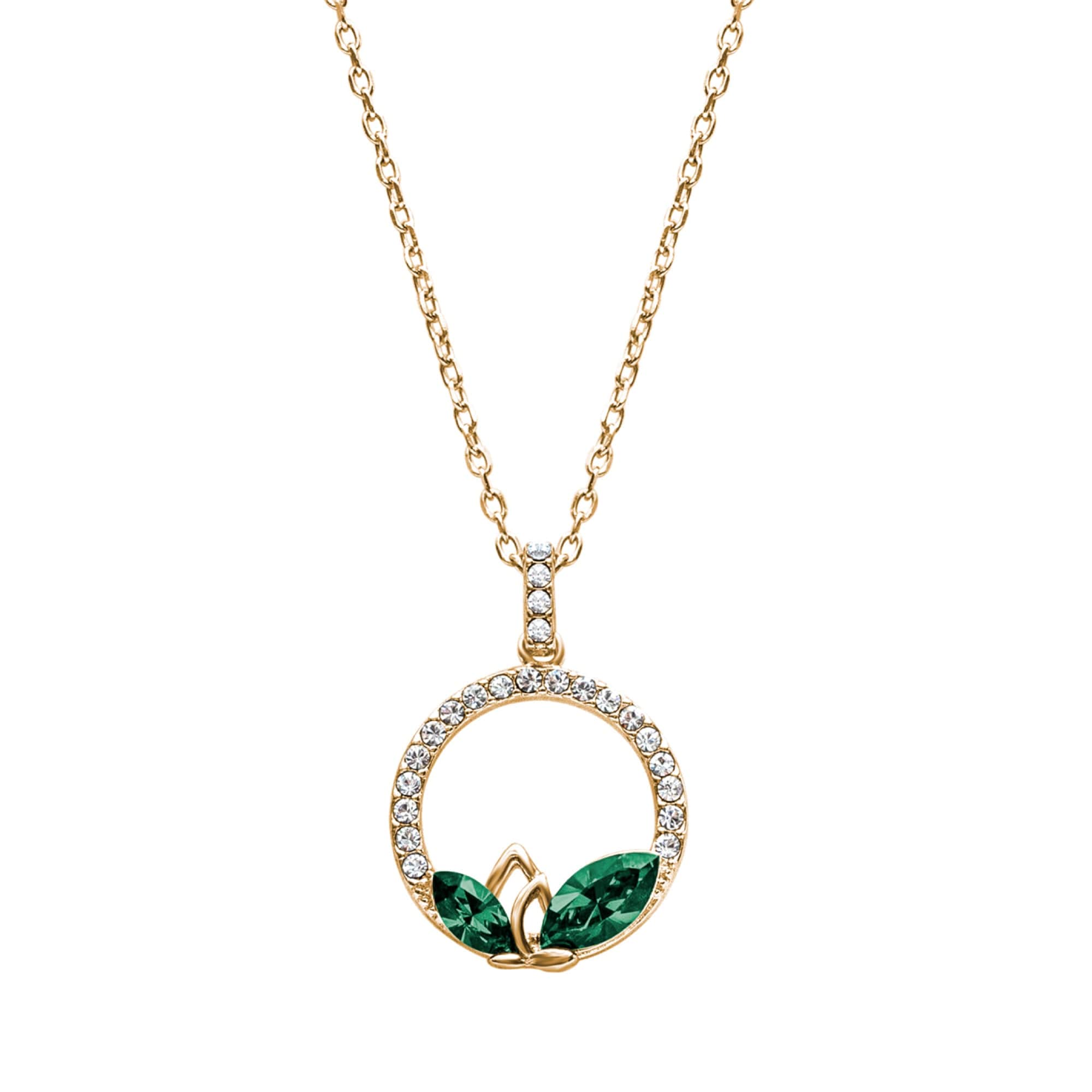 Elegant Dual Marquis Pavé Pendant Necklace Embellished with Swarovsk ...