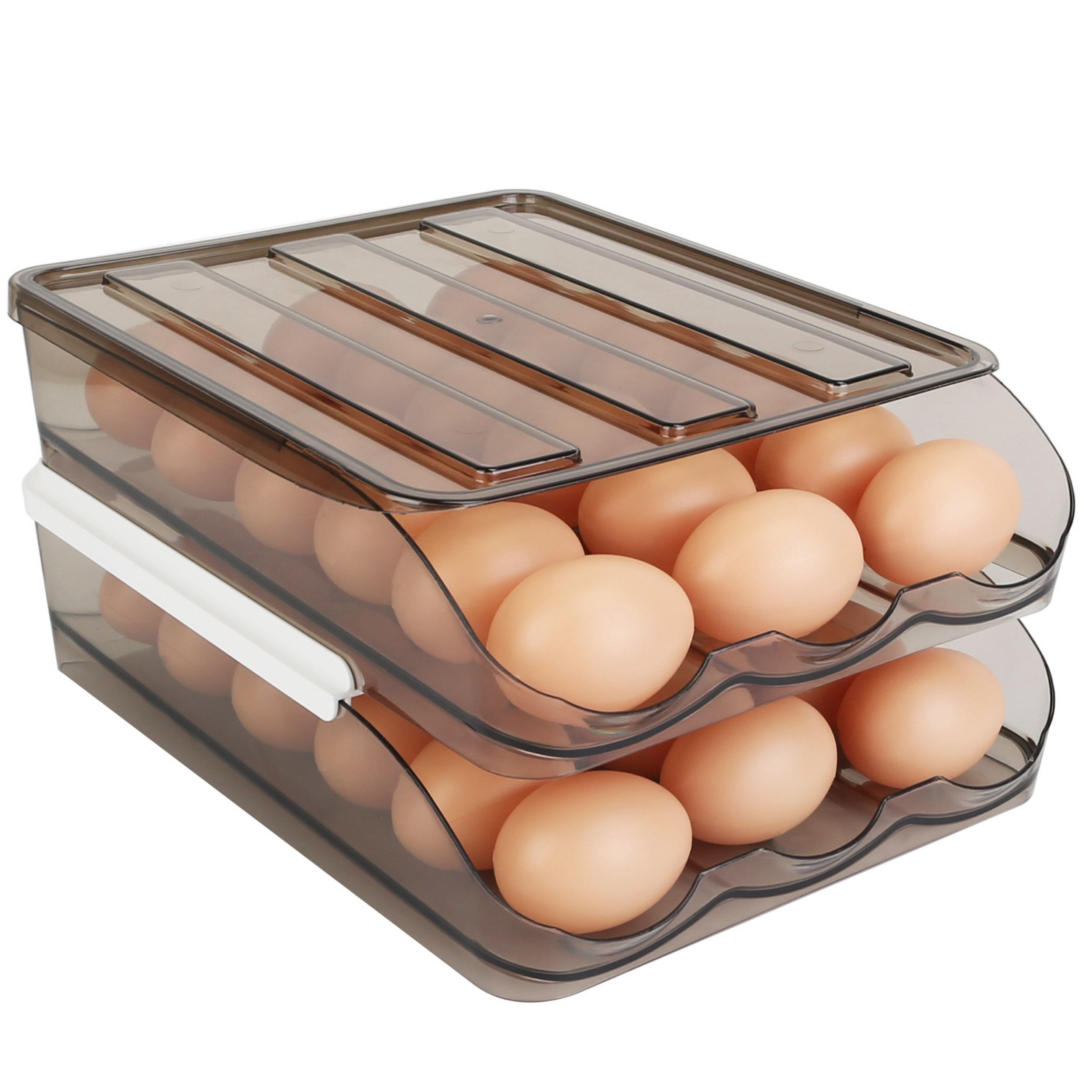Fresh Fab Finds 36-Egg Double Layer Automatic Rolling Egg Container Ho ...