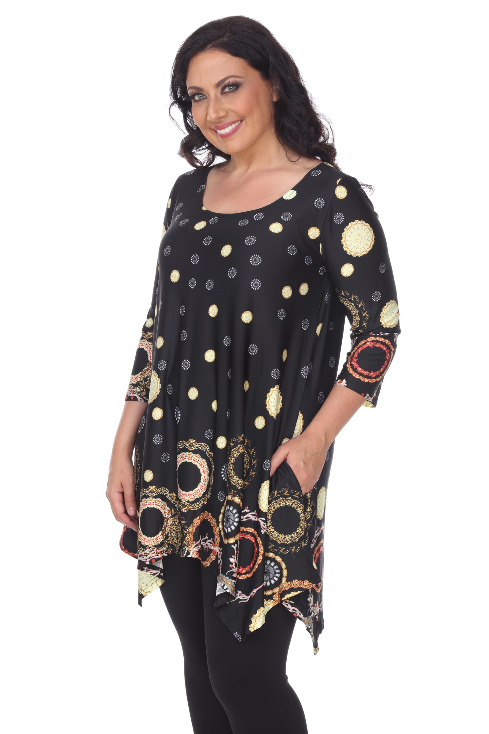 White Mark Women's Plus Size Printed Tunic Top – Zulily