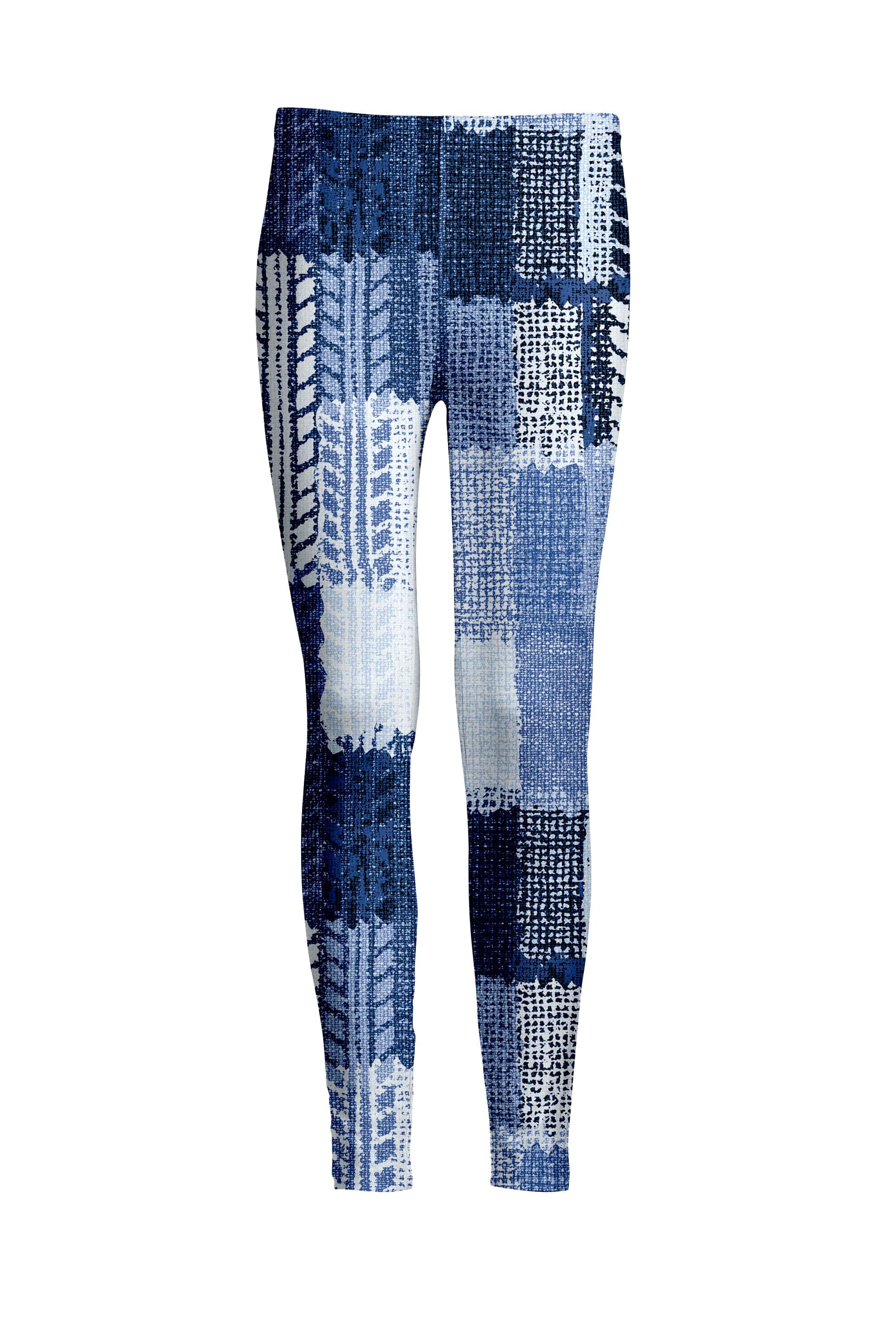 Lily by Firmiana Women's Medium Rise Leggings Light and Dark Blue Wove – Zulily