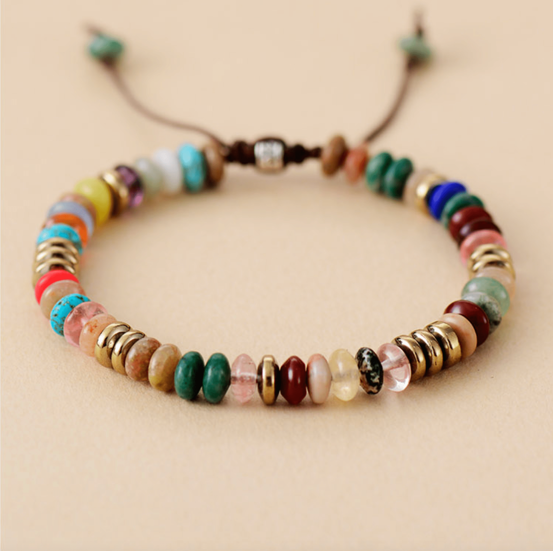 Multi Colored Quartz Beaded Adjustable Bracelet – Zulily