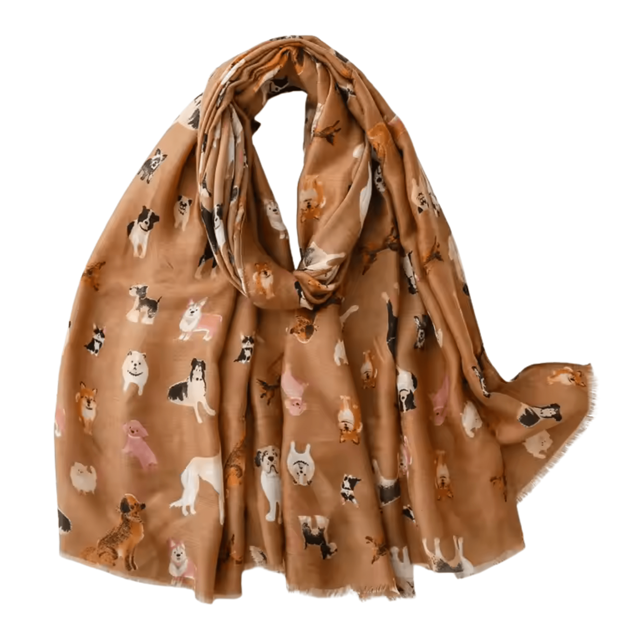 Adorable Dog Print Scarf with Frayed Edges – Zulily