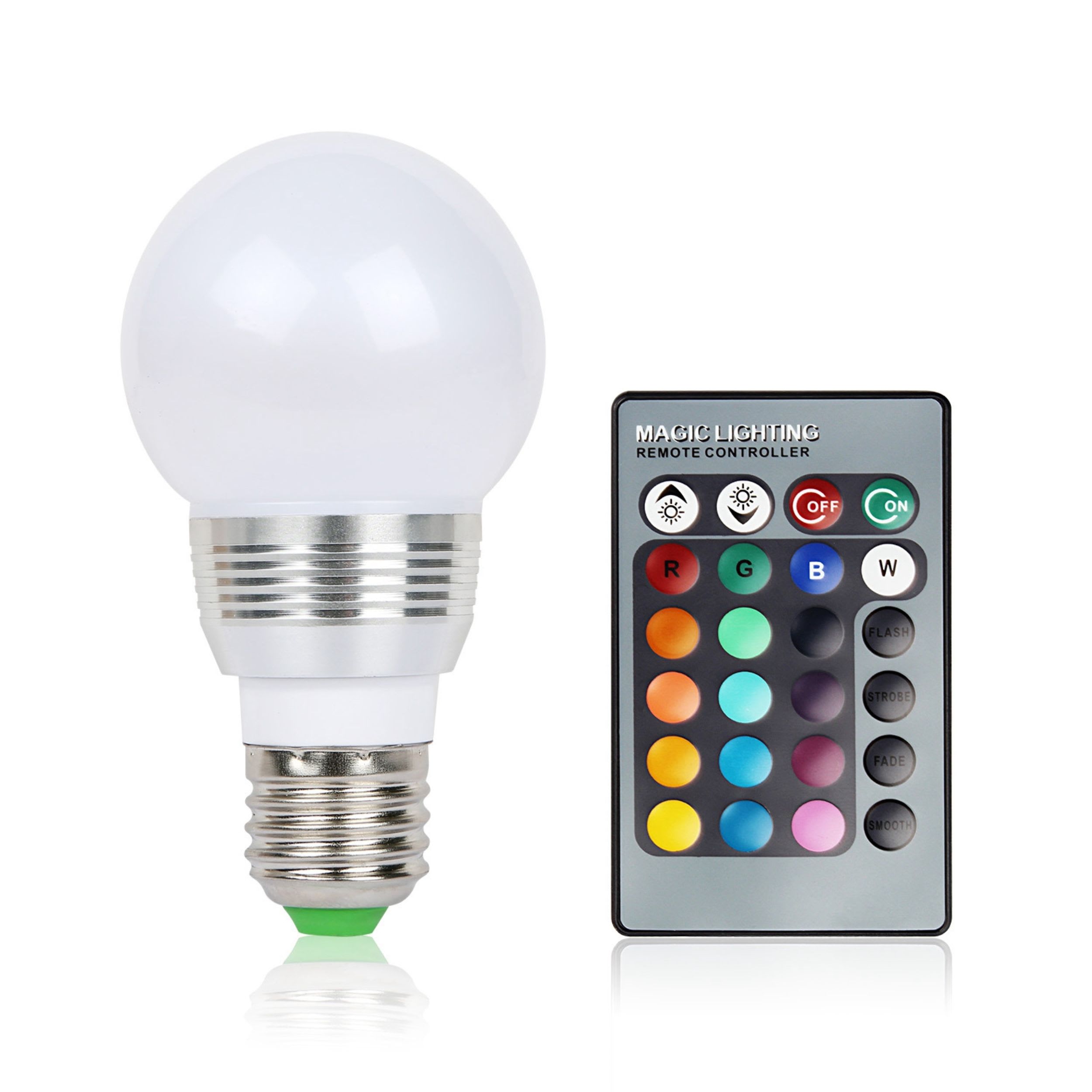 Fresh Fab Finds 16 Color LED Bulbs - E27 3W RGB Dimmable Mood Lamp wit ...