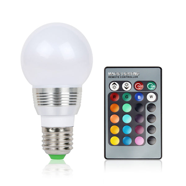 Fresh Fab Finds 16 Color LED Bulbs - E27 3W RGB Dimmable Mood Lamp wit ...