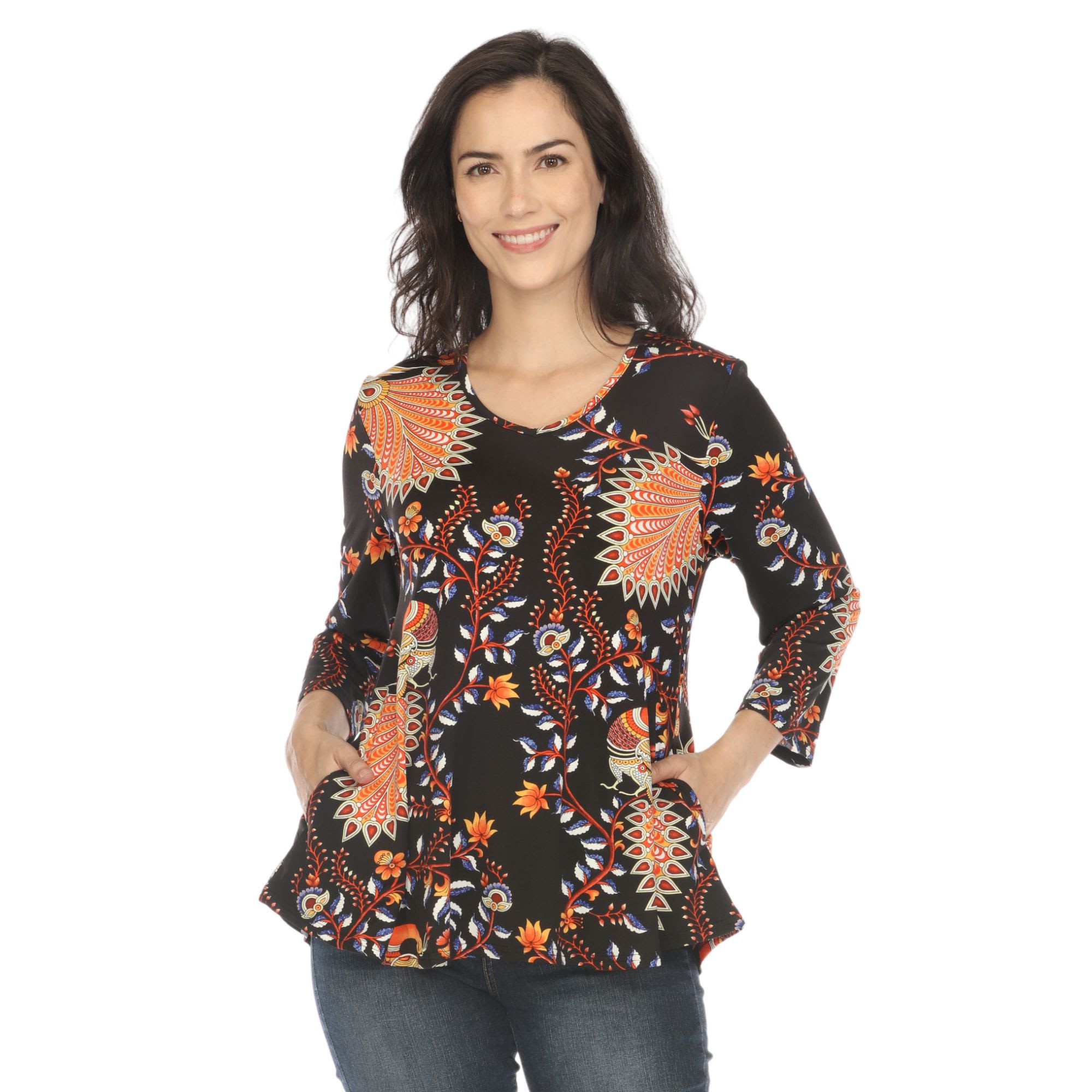 White Mark Women's Vibrant Boho Swing Top – Zulily