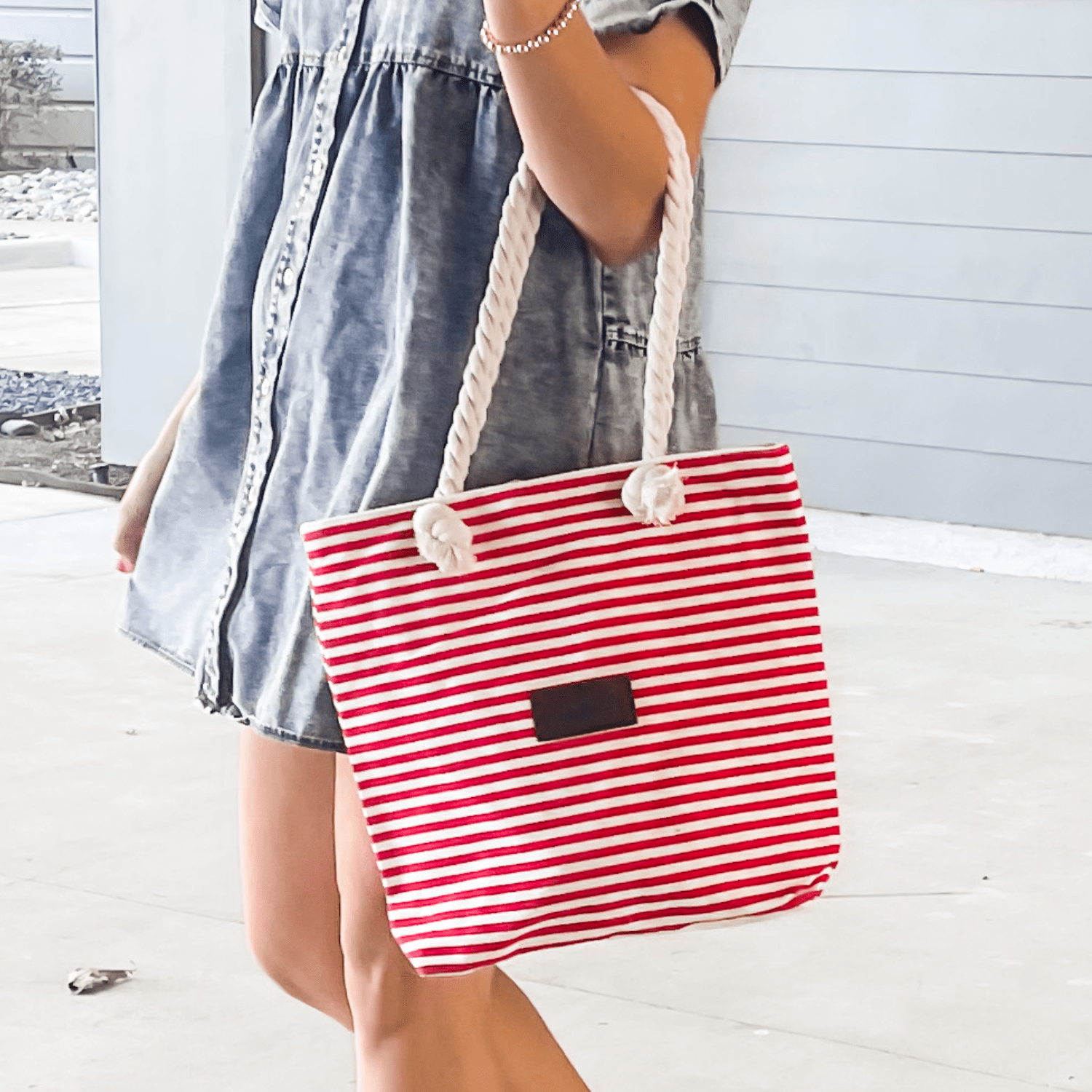 Striped Canvas Tote Bags by Threaded Pear – Zulily
