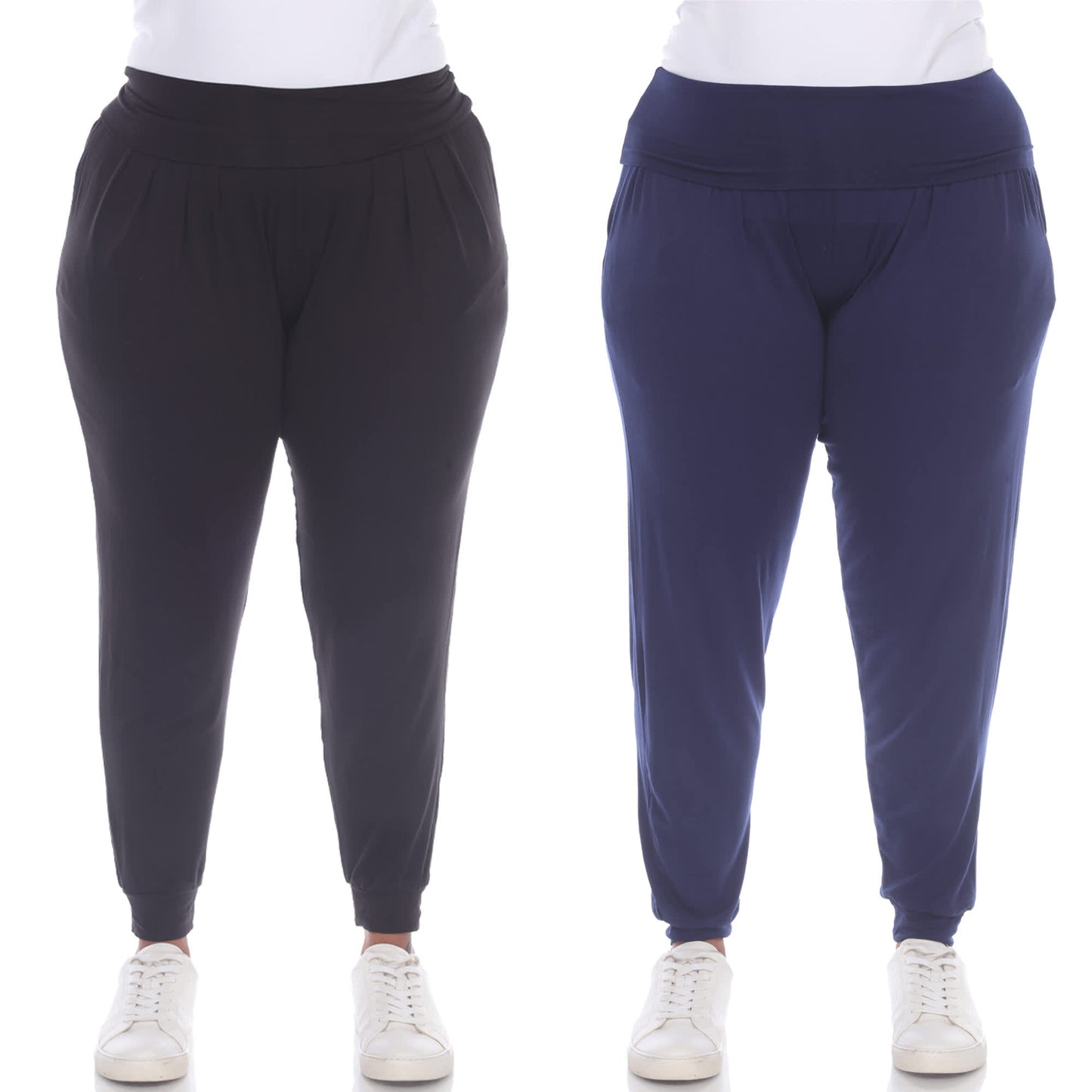 White Mark Women's Plus Size 2 Pack Harem Pants – Zulily