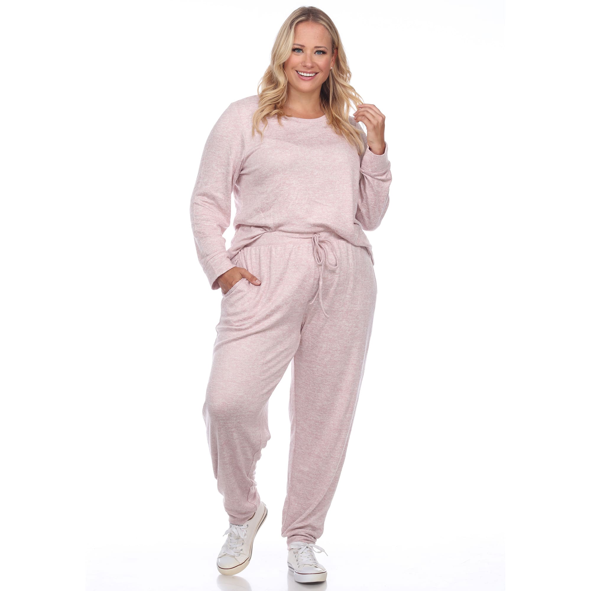 White Mark Women's Plus Size 2 Piece Lounge Set – Zulily