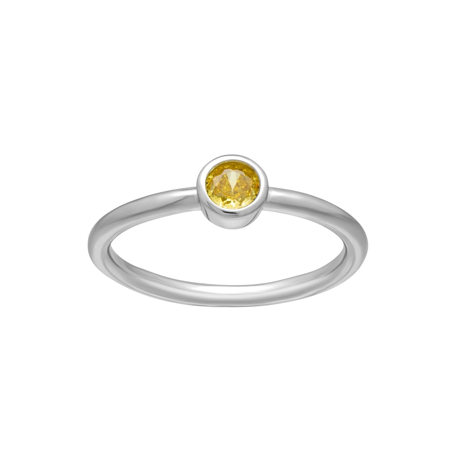 callura Silvertone CZ Birthstone Stackable Solitaire Ring – November C ...