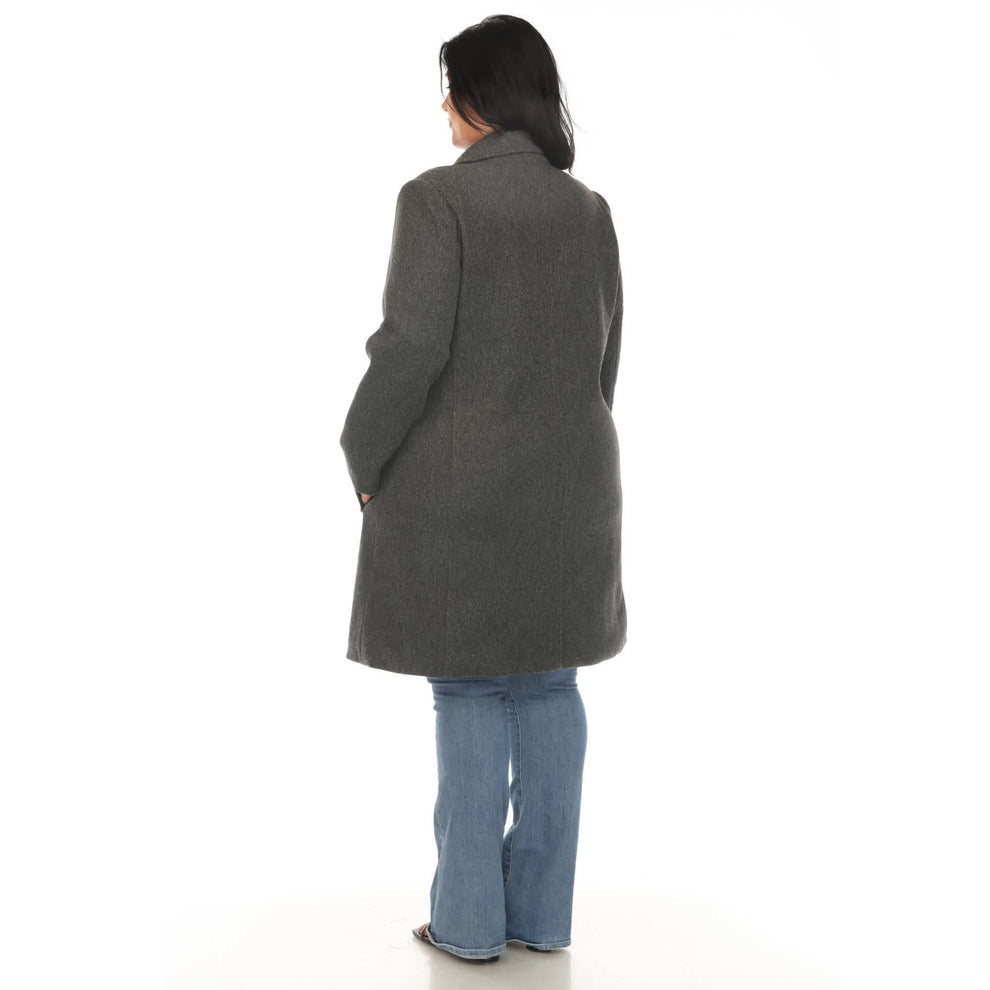 White Mark Women's Plus Size Classic Walker Coat – Zulily