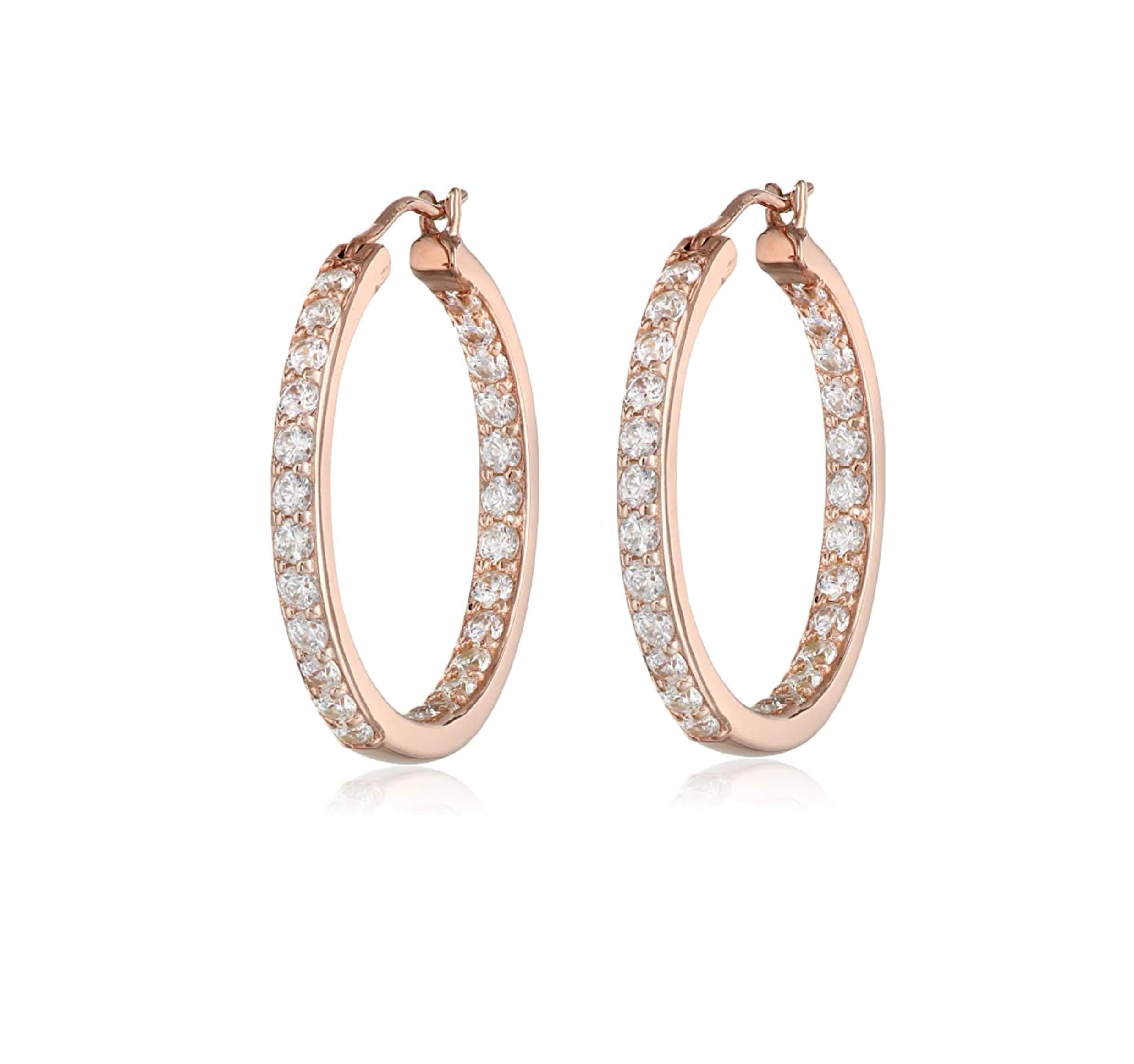 callura - Crystal Double Side Hoop Crystal Earrings made with Swarovsk ...