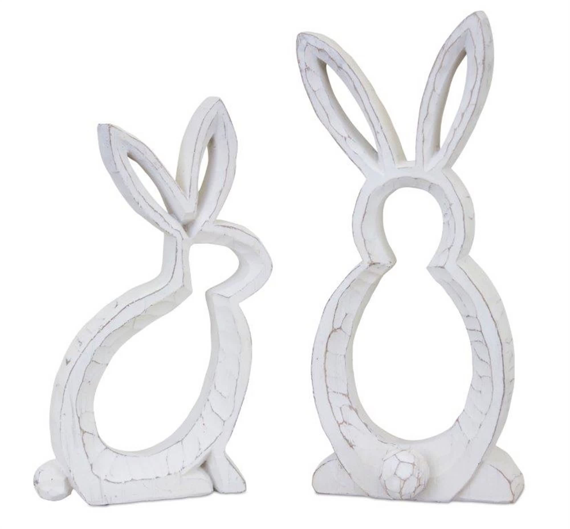 Melrose International Carved Stone Bunny Outline Decor (Set of 2) – Zulily
