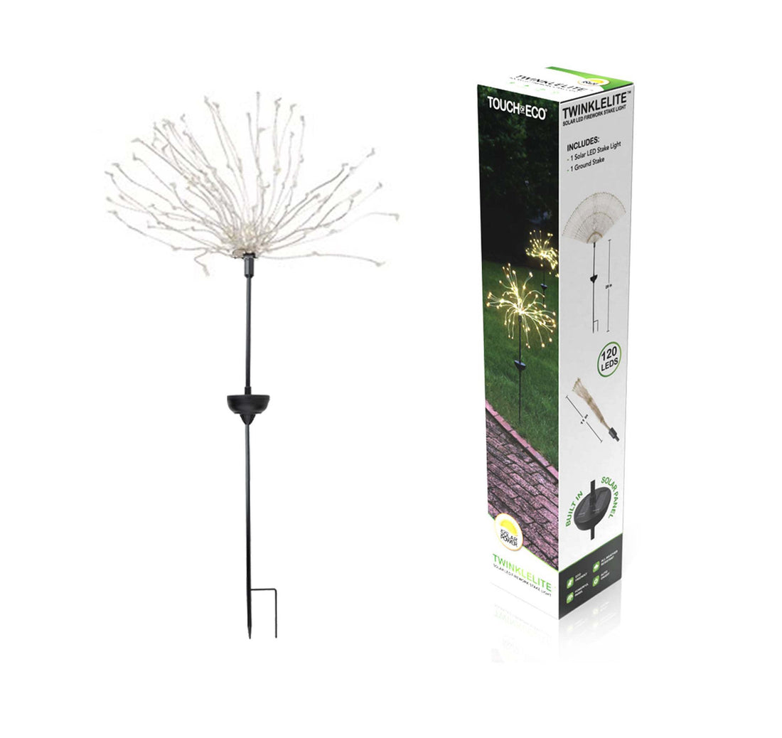Touch Of ECO Solar Powered Twinkle-Lite LED Garden Sparkler Stake Ligh ...