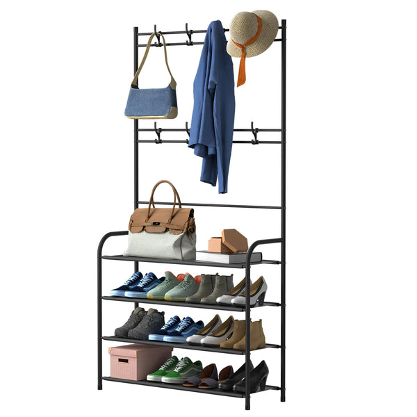 Fresh Fab Finds Entryway Coat Hat Rack Shoe Storage Shelf 5 Tier Shoe ...
