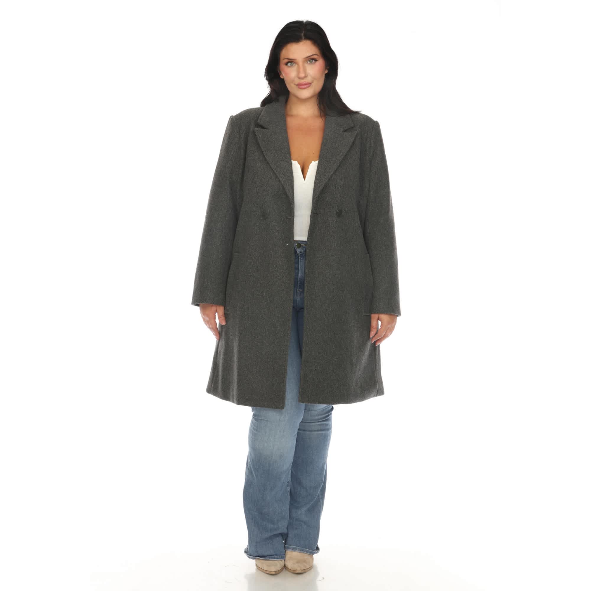 White Mark Women's Plus Size Classic Walker Coat – Zulily