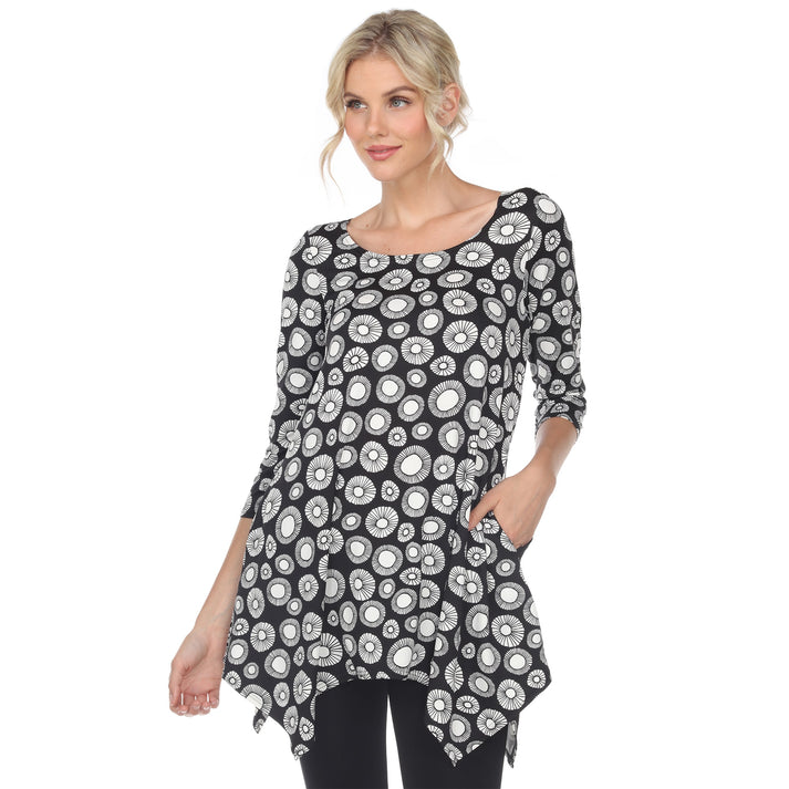 White Mark Women's Printed Geometric Circle Tunic Top – Zulily
