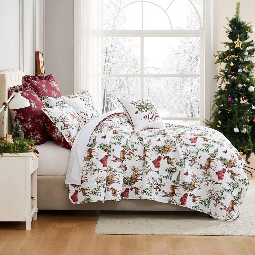 Southshore Fine Linens White Christmas 7-Piece Comforter Bedding Set ...