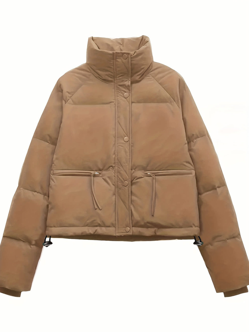 Chic YC Womens Cropped Casual Jackets Long Sleeve Stand Collar Coats Q ...